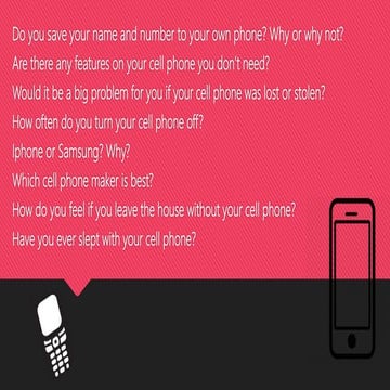 Topic: Mobiles-Speaking Questions for Warm-ups | PPTX