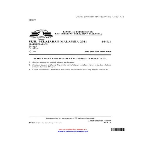 Spm question 2011 | PDF