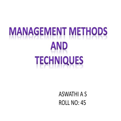 management methodes and techniques | PPTX | Business Administration ...