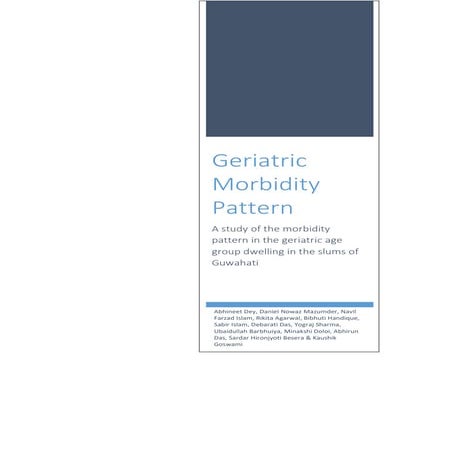 Geriatric Morbidity Pattern in field study area of Islampur in Guwahati ...
