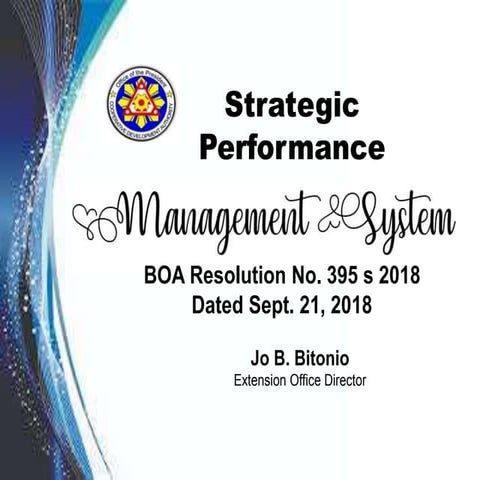 CDA Strategic Performance Management System Revised | PPT