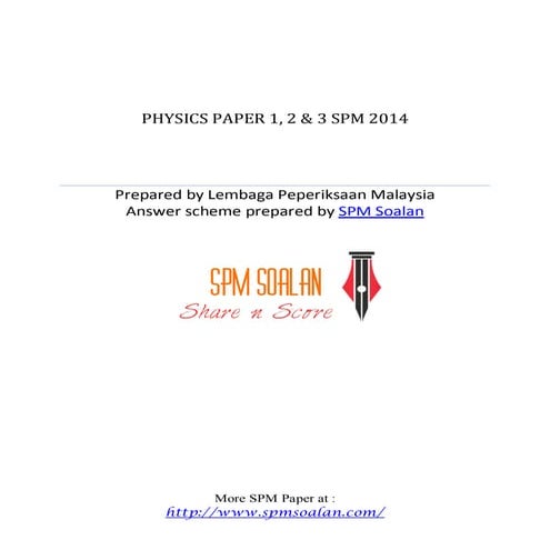 [Spmsoalan] soalan-physics-spm-2014 | PDF