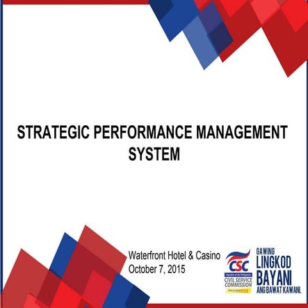 STRATEGIC PERFORMANCE MANAGEMENT SYSTEM New | PPTX