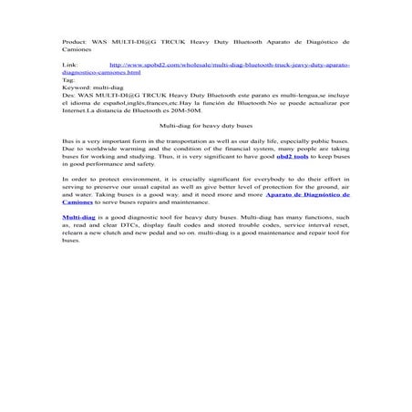 (Spobd2)multi diag for heavy duty buses | PDF