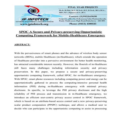 Spoc A Secure And Privacy Preserving Opportunistic Computing Framework 1054
