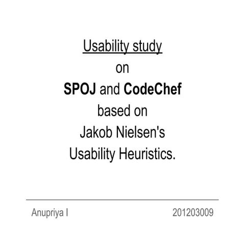 Usability study on SPOJ and Codechef | PPT