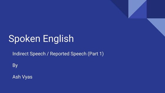Direct And Indirect Speech | PPTX