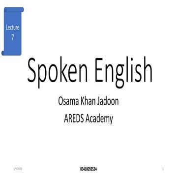 Spoken english lecture 7th | PPT