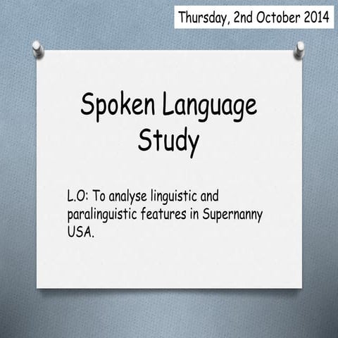 Spoken language study 10 | PPT
