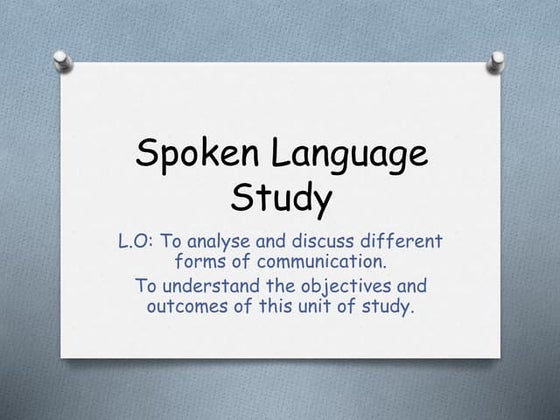 Spoken language study 11 | PPT