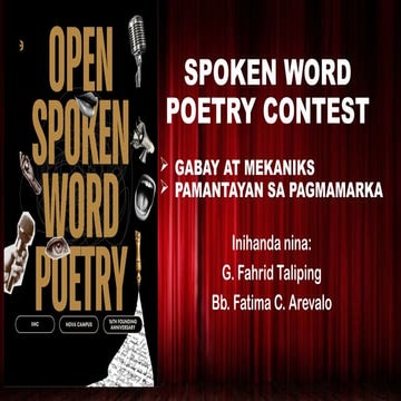 SPOKEN WORD POETRY CONTEST - GABAY^J MEKANIKS AT PAMANTAYAN (FOUNDATION ...