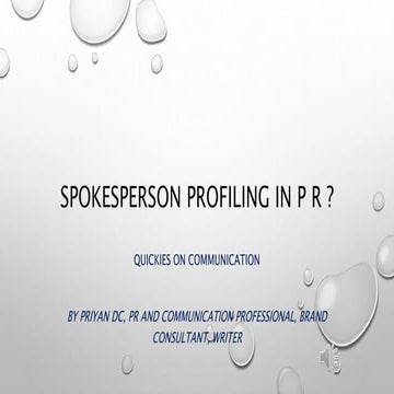 Spokesperson profiling in PR | PPTX