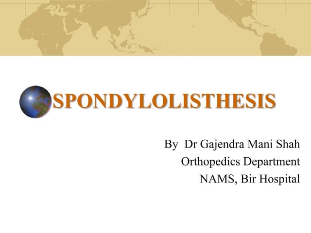 spondylolisthesis | PPT