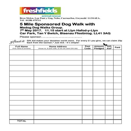 Sponsor form-and-route-map-dog-walk-blaenaufestiniog-2017 | PDF