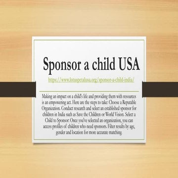 5 Ways Sponsoring a Child is Life-Changing | PPTX