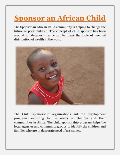 Sponsor a child | PDF