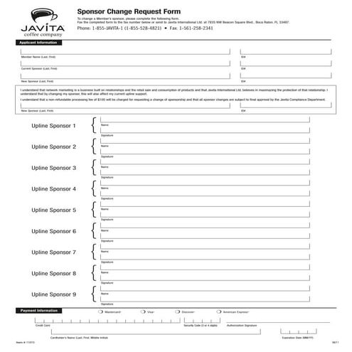 Sponsor change request form | PDF
