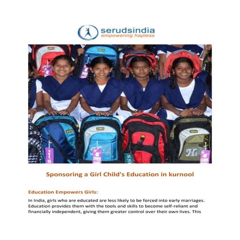 Equal Opportunities for Girls – Sponsor a Child's Education | PDF
