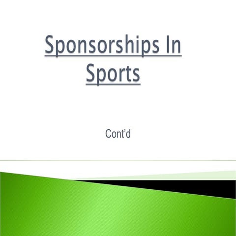 Sponsorship in sport | PPT