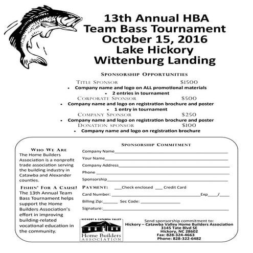 Sponsorship opportunities for 2016 fishing tourney | PDF