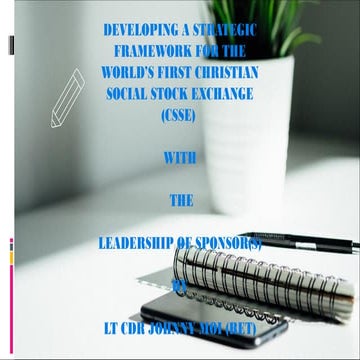 The world's first proposed Christian Social Stock Exchange (CSSE ...