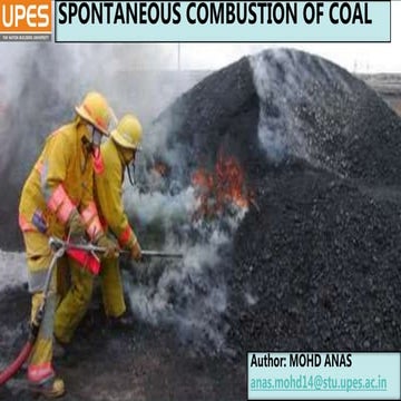Spontaneous combustion of coal | PPTX