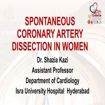 Spontaneous coronary artery dissection in women | PPTX