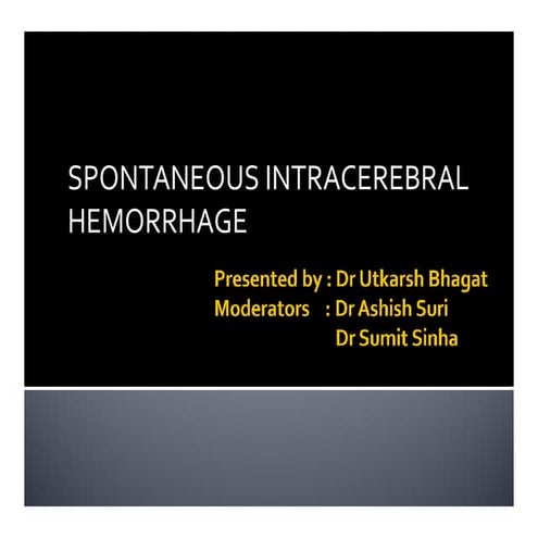 Spontaneous intracerebral hemorrhage | PDF