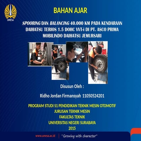 Spooring_and_Balancing PADA KENDARAAN RODA EMPAT | PPTX