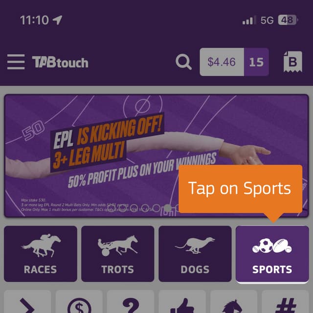 TABtouch Sports Betting Basic - Single Sports | PDF