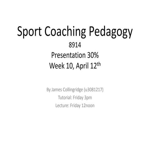 Sport coaching pedagogry | PPT