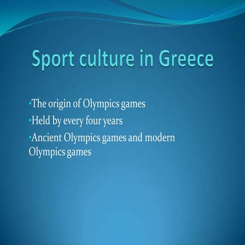 Sport Culture In Greece | PPT