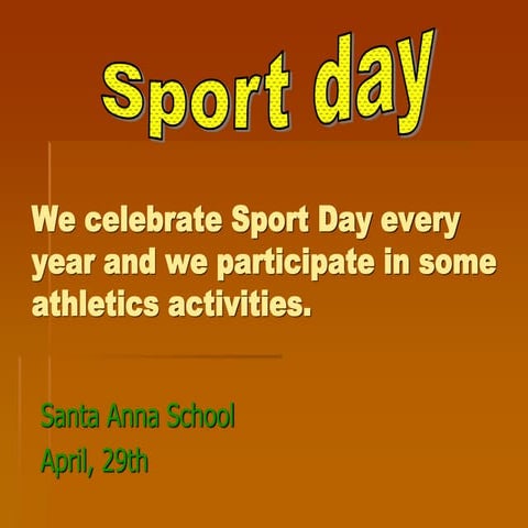 Sport Day in Santa Anna School | PDF