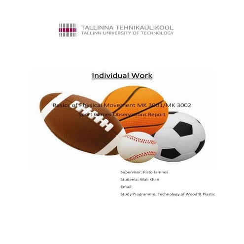 Sport games report Taltech | PDF