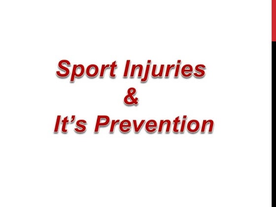Prevention of sports injury | PPTX | Physical Therapy | Wellness