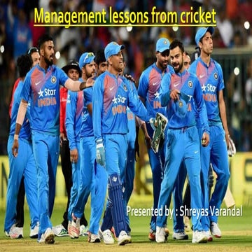 TOP MANAGEMENT LESSON FROM CRICKET | PPTX