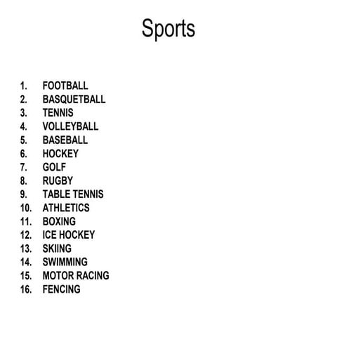 Sports | PPT