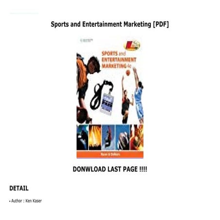 Sports and Entertainment Marketing [PDF] | PDF