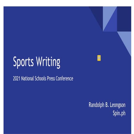 Sports Writing for campus journalism students | PPTX