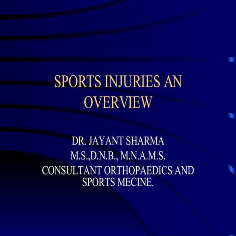 Sports Injuries An Overview | PPT | Death, Injury, or Military Conflict ...