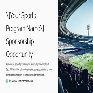 10 Slide Sports Program Pitch Deck Template | PDF