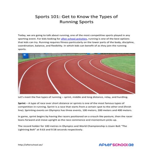 Sports 101: Get to Know the Types of Running Sports | PDF