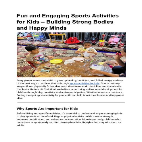 sports activities for kids - CurioBoat.... | PDF