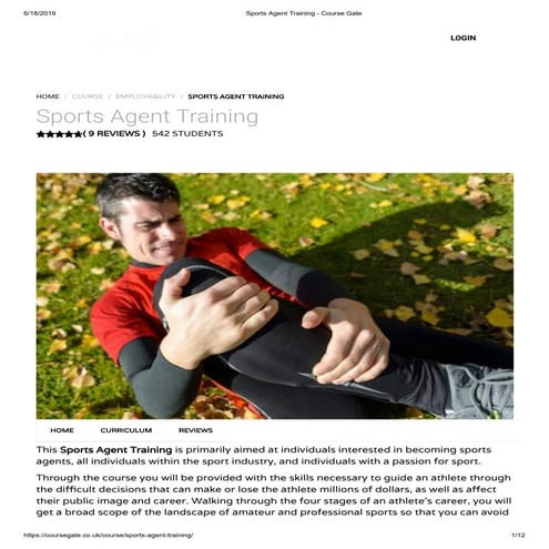 Sports Agent Training - Course Gate | PDF