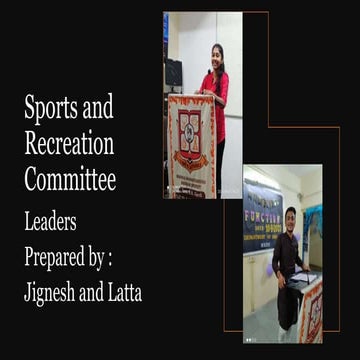 Sports and Recreation committee Leaders | PPT