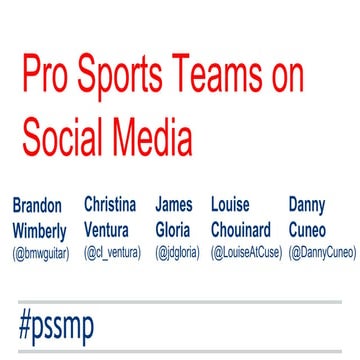 Pro Sports Teams on Social media | PPTX