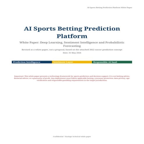 Sports Betting AI Prediction Platform WhitePaper Revised | PDF