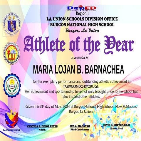 sports certificate for intramurals 2023 docs | PPTX