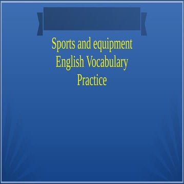 Sports english vocabulary practice | ODP