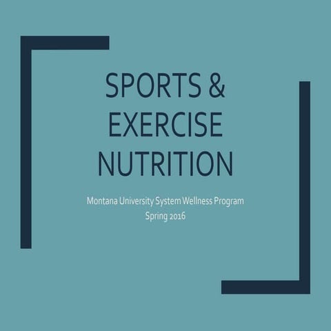 Sports & Exercise Nutrition | PPTX